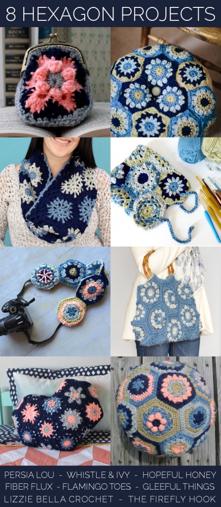 8 Crochet Hexagon Projects - Whistle and Ivy
