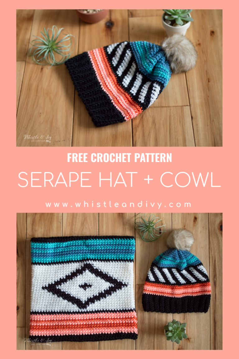 Crochet Serape Hat and Cowl Set - Free Crochet Pattern - Whistle and Ivy