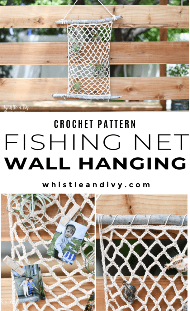 Crochet Fishing Net Wall Hanging - Beachy Decor Pattern