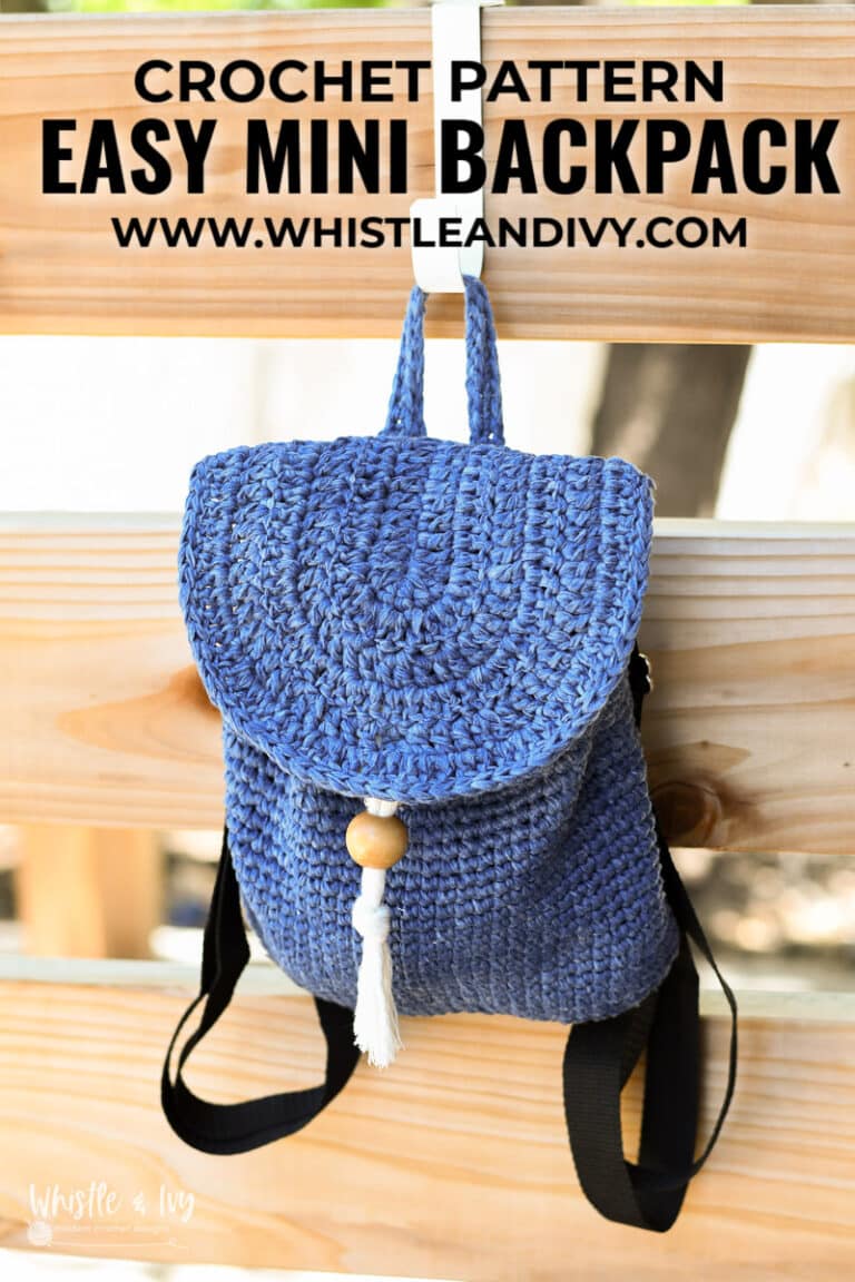 Easy crochet mini backpack - crochet pattern